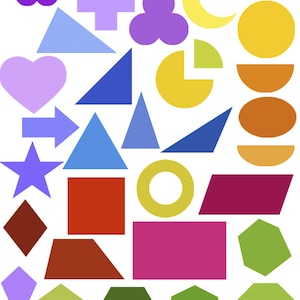 2D GEOMETRICAL SHAPES Clip Art for Kids, Square, Circle, Triangle ...