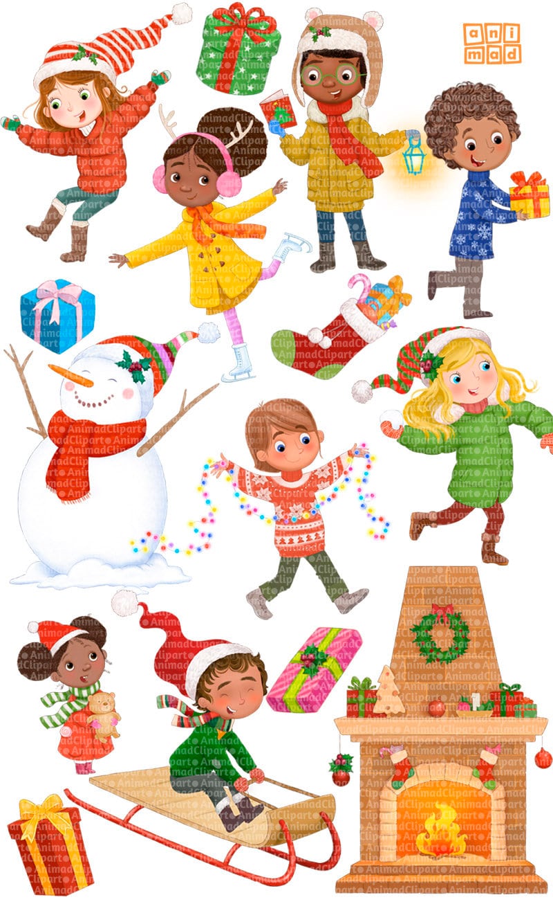 CHRISTMAS Clipart for Kids, Christmas Graphics, Instant Download ...