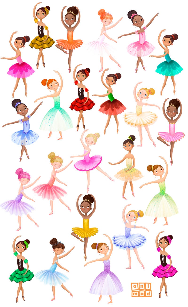 Pretty BALLERINAS Clipart for Kids, SCENE CREATOR, Ballet Clipart ...