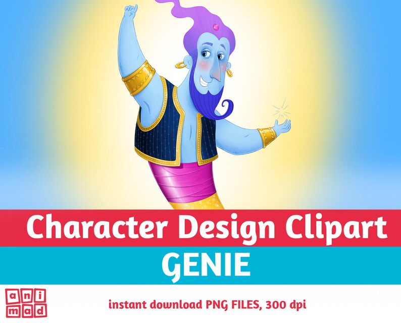 GENIE CLIPART, Character Design Clipart, Cartoon Character, Cartoon ...