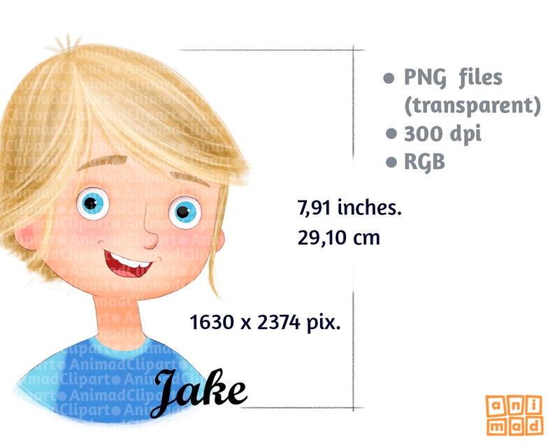 BOY EMOTIONS Clip Art for Kids, Feelings Clipart, Caucasian Boy ...