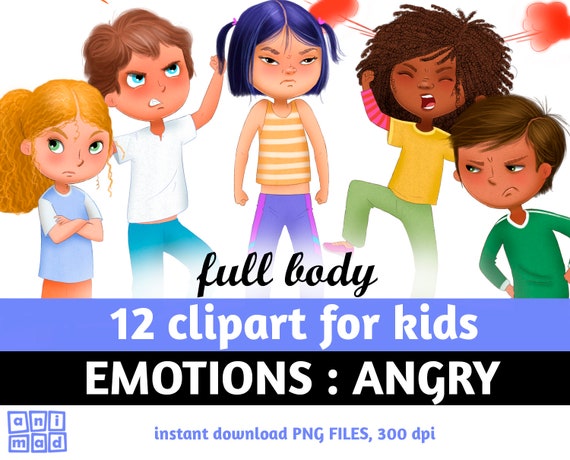 ANGRY EMOTIONS Clip Art for Kids Feelings Clipart Body - Etsy