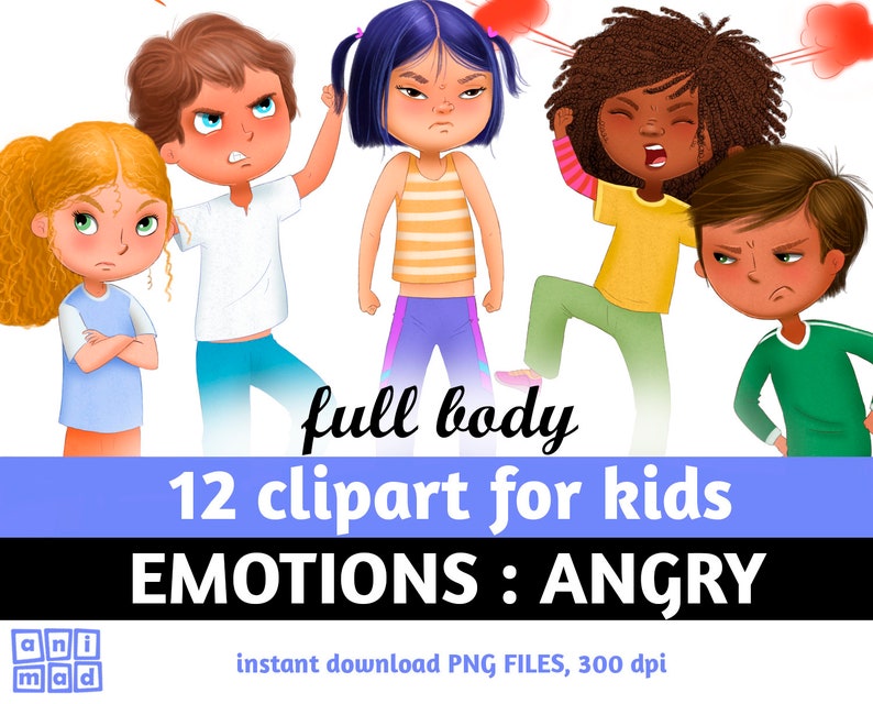 ANGRY EMOTIONS Clip Art for Kids Feelings Clipart Body - Etsy