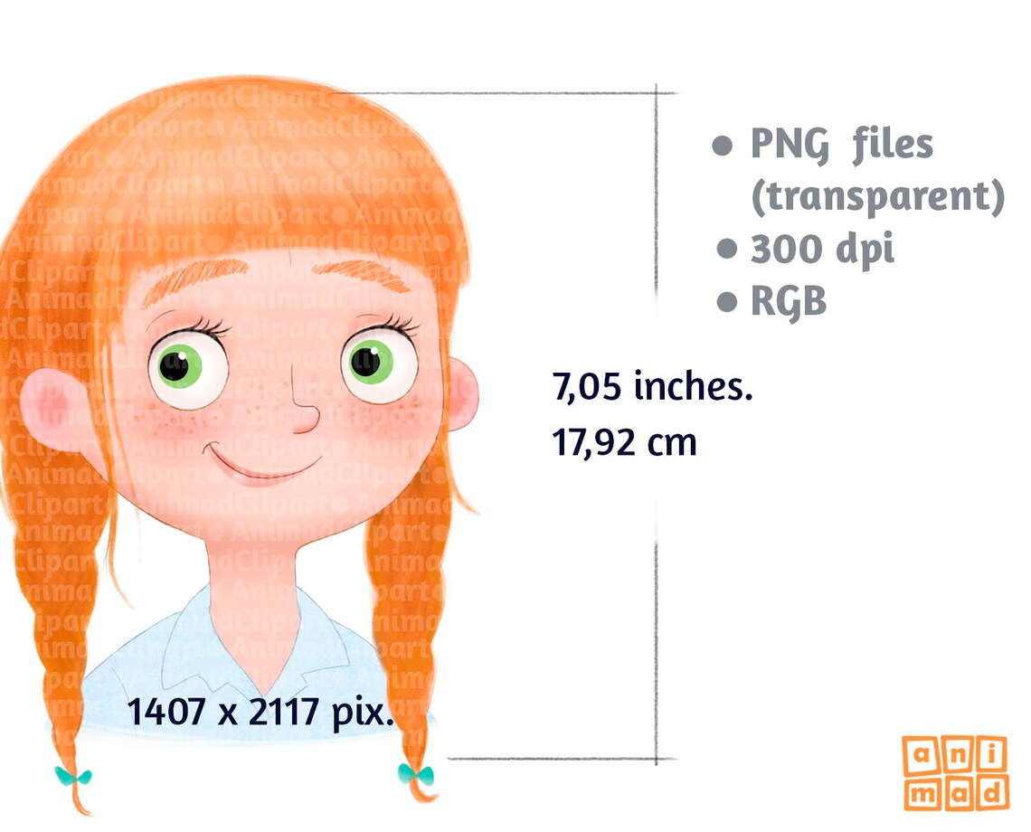 HAPPY Girls Clip Art for Kids, Girls Faces, Diversity, Feelings Clipart ...