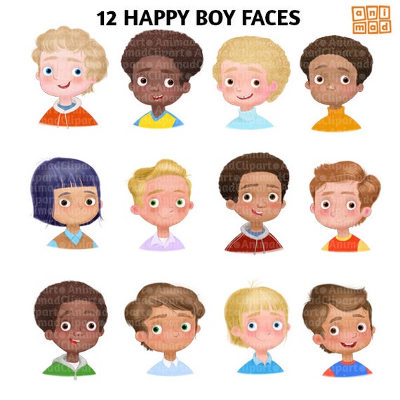 Boy Happy Face Clip Art