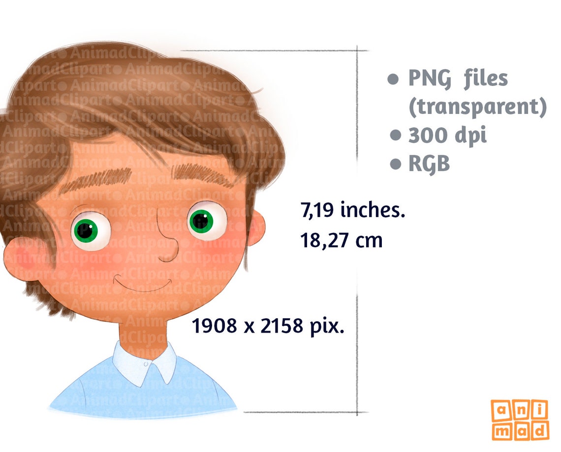 HAPPY Boys Clip Art for Kids, Boys Faces, Diversity, Feelings Clipart ...