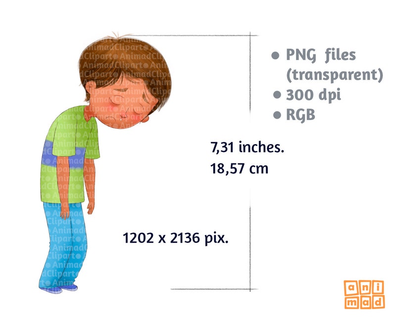 SAD, EMOTIONS Clip Art for Kids, Feelings Clipart, Body Language, Face ...