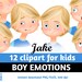 BOY EMOTIONS Clip Art for Kids Feelings Clipart Afro - Etsy