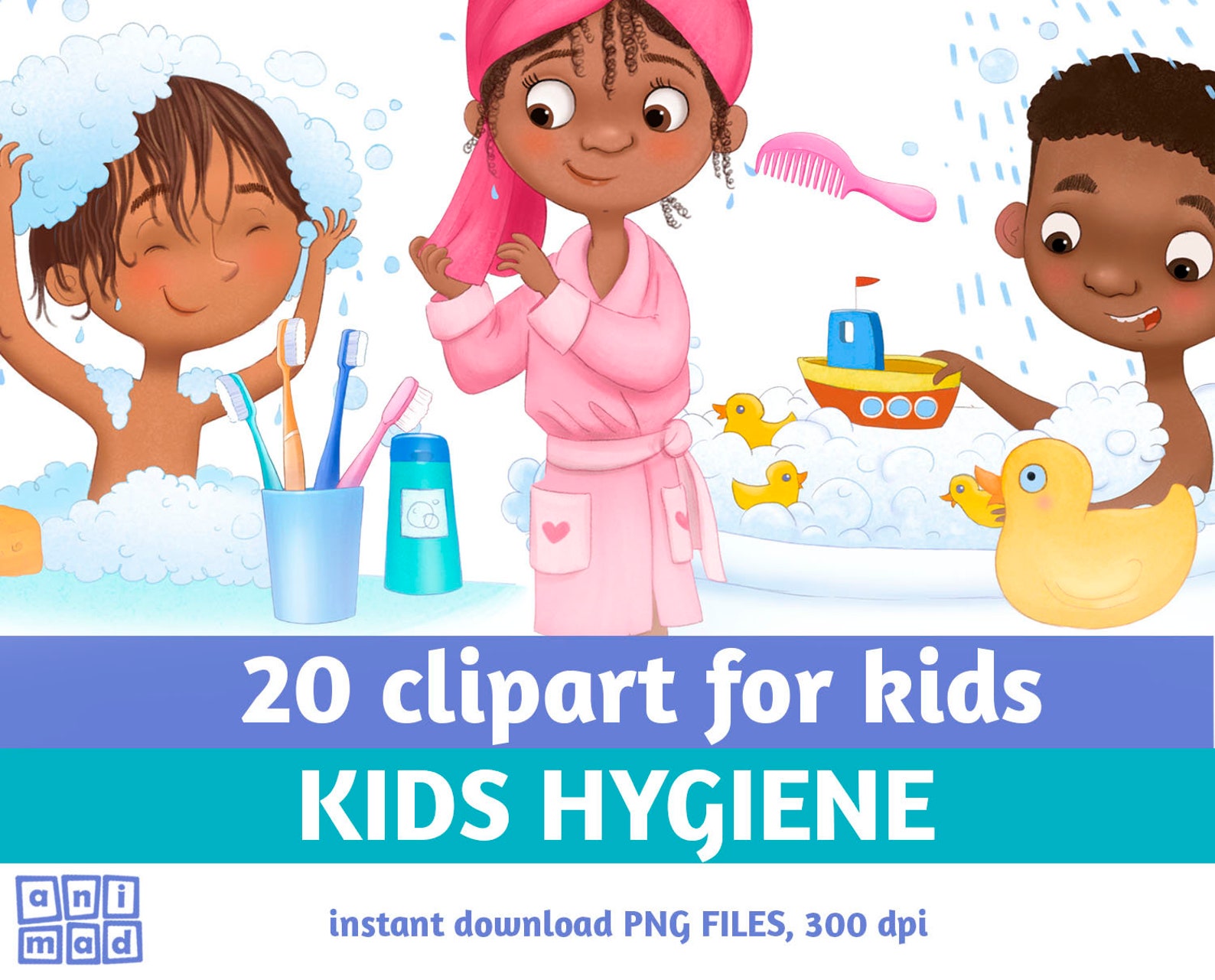 HYGIENE Clip Art for Kids Kids Clipart Diversity Kids Daily - Etsy Canada