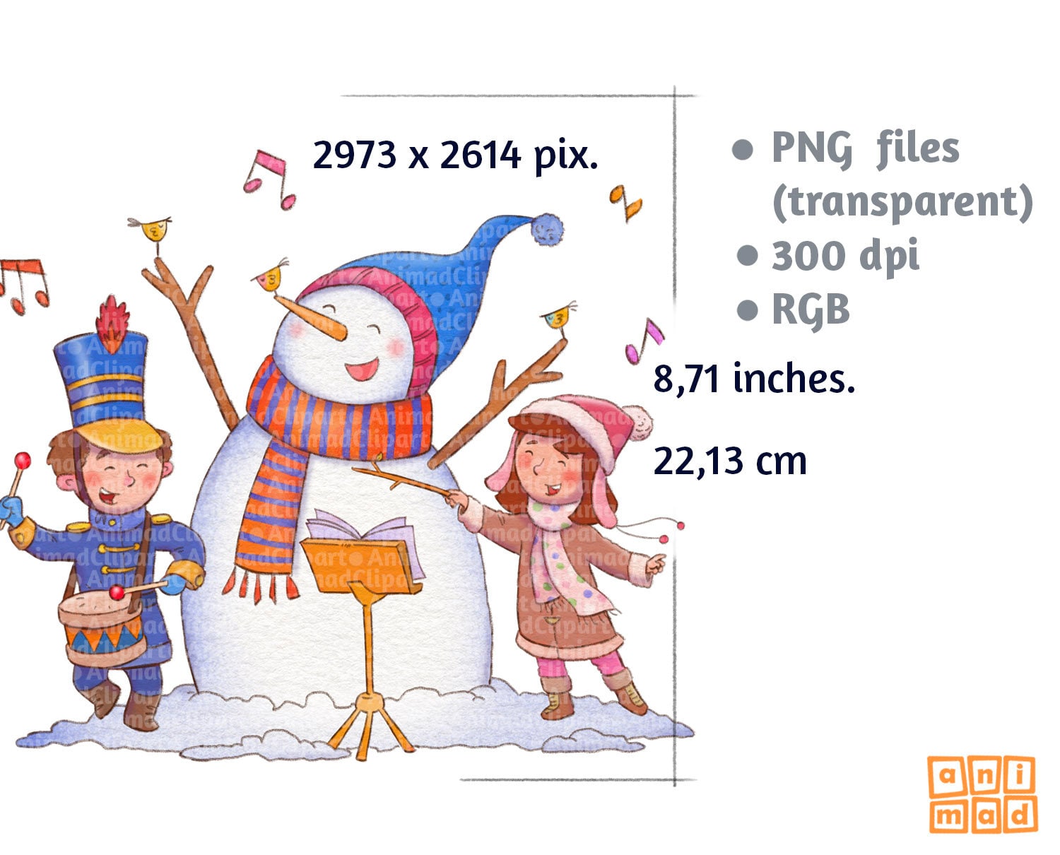 CHRISTMAS SCENES Clip Art for Kids, Christmas Compositions Clipart ...