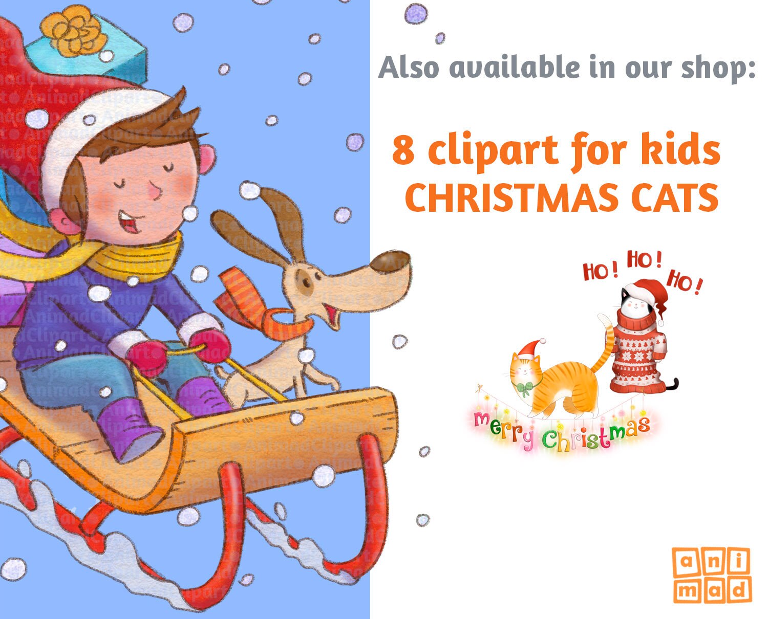 CHRISTMAS SCENES Clip Art for Kids, Christmas Compositions Clipart ...