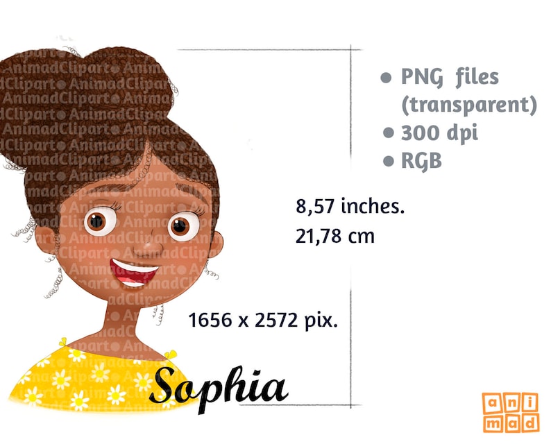 GIRL EMOTIONS Kids Clip Art, Feelings Clipart, Afro American Girl ...