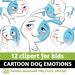 EMOTIONS Clip Art for Kids, Feelings Clipart, CARTOON DOG, Face ...