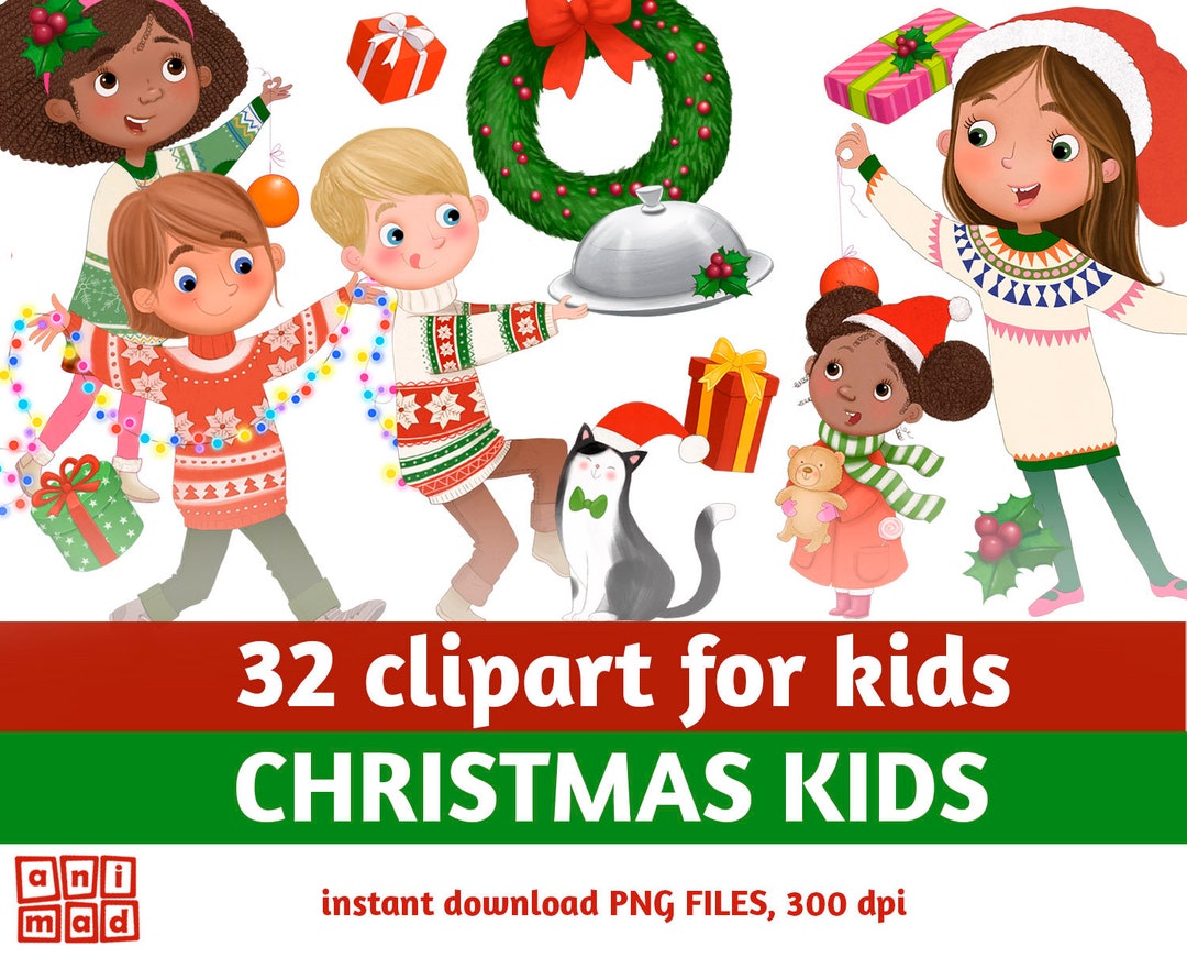 CHRISTMAS Clipart for Kids Christmas Graphics Instant - Etsy