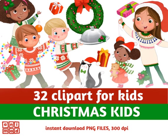 CHRISTMAS Clipart for Kids Christmas Graphics Instant | Etsy