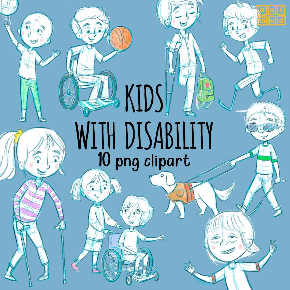 KIDS WITH DISABILITY Clipart, Kids With Special Needs Rough Sketches ...