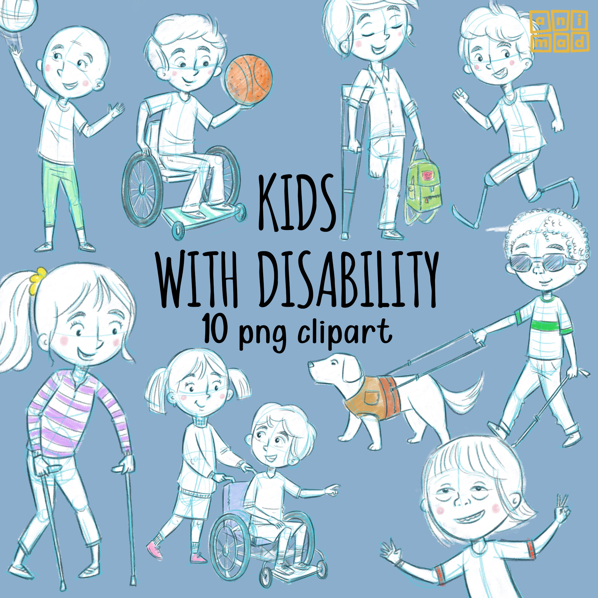 KIDS WITH DISABILITY Clipart, Kids With Special Needs Rough Sketches ...