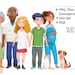 FAMILY CLIP ART for Kids, Diversity, Teens Clipart, Grandparents ...