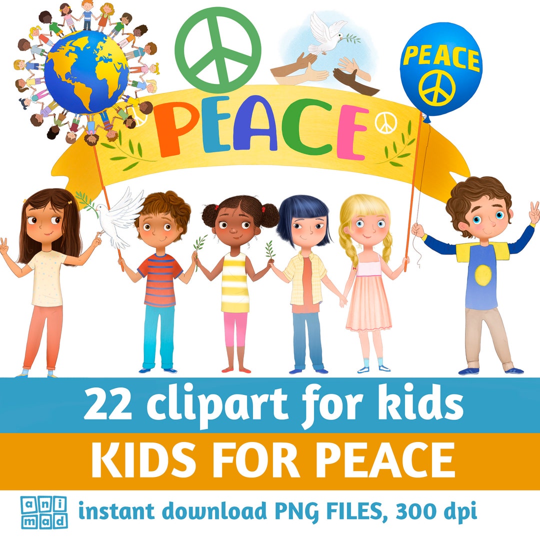 PEACE Clip Art for Kids, Diversity, Peace Symbol Clipart, Dove of Peace ...