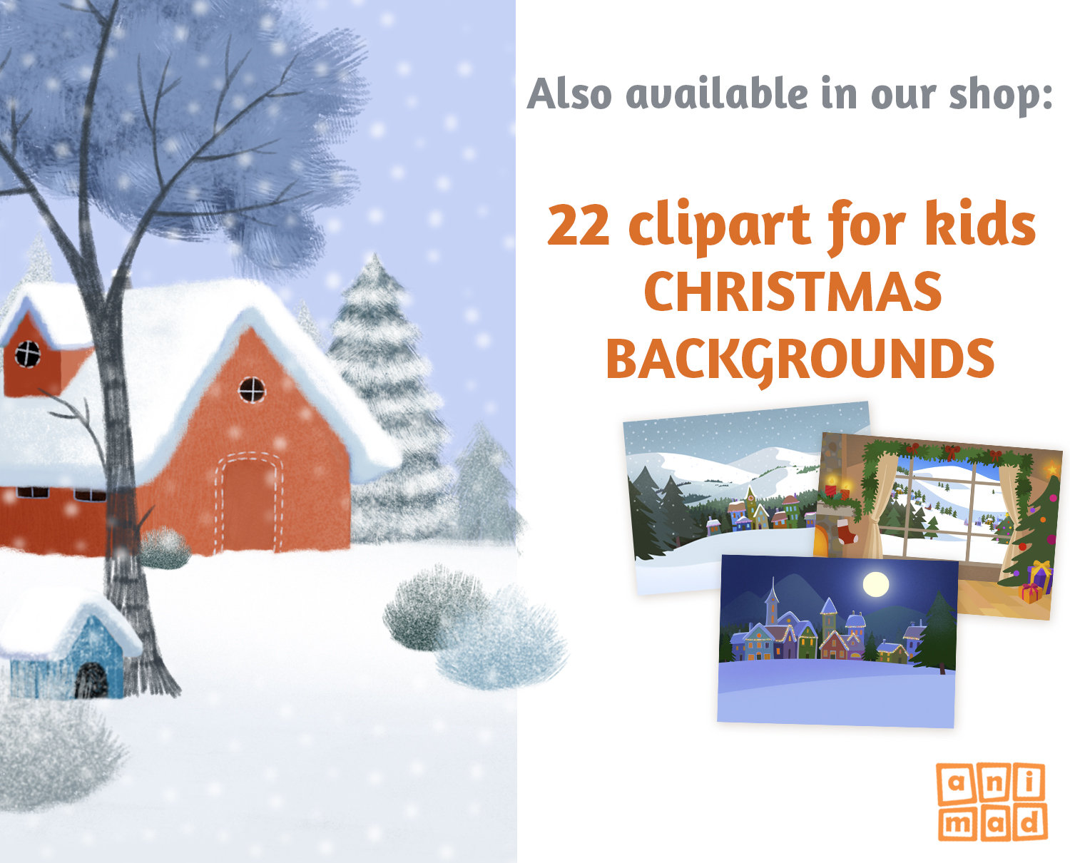 CHRISTMAS and Winter Landscapes Clip Art, Winter SCENE CREATOR ...