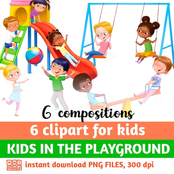 Kids On Playground Clipart