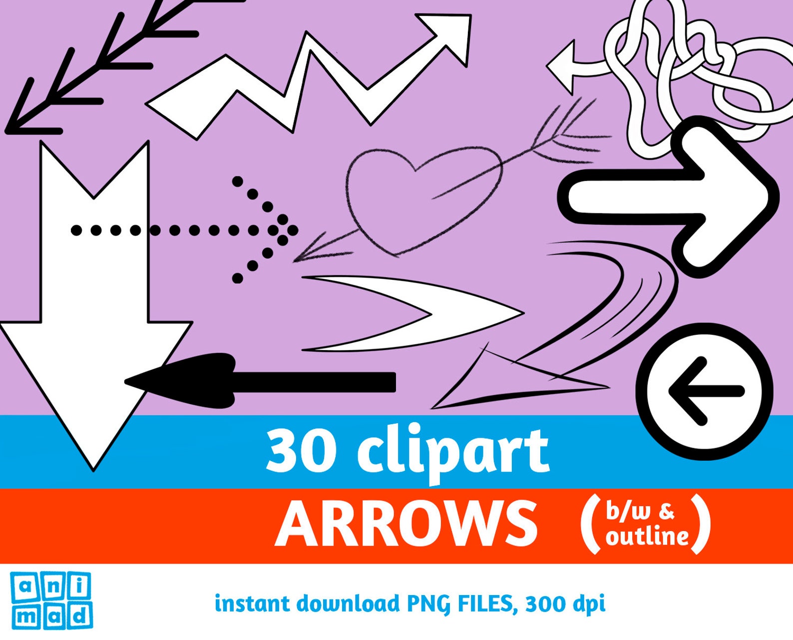 30 ARROWS Clip Art, Arrows Clipart for Comic Strips, Comic Arrows ...