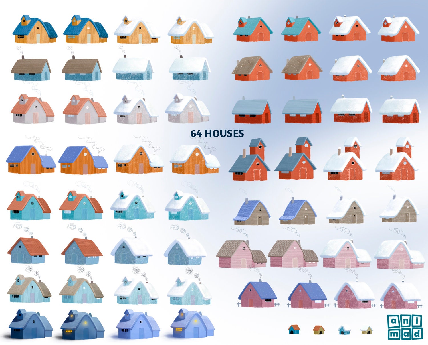 CHRISTMAS and Winter Landscapes Clip Art, Winter SCENE CREATOR ...