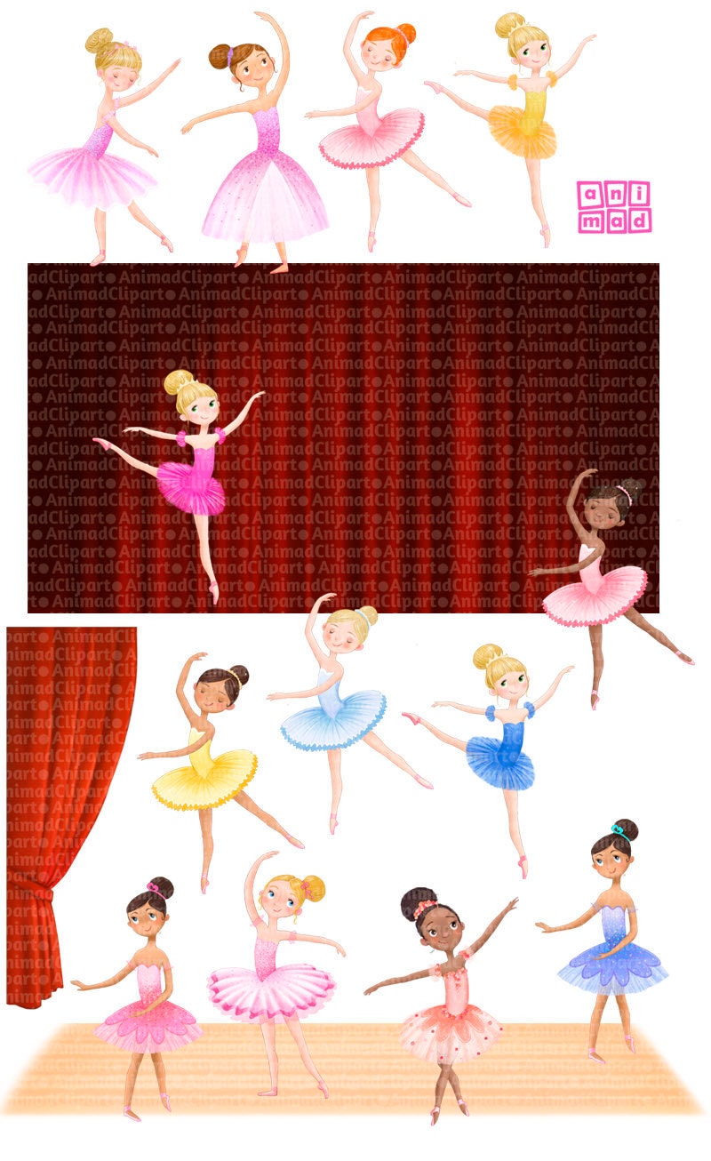 Pretty BALLERINAS Clipart for Kids, SCENE CREATOR, Ballet Clipart ...