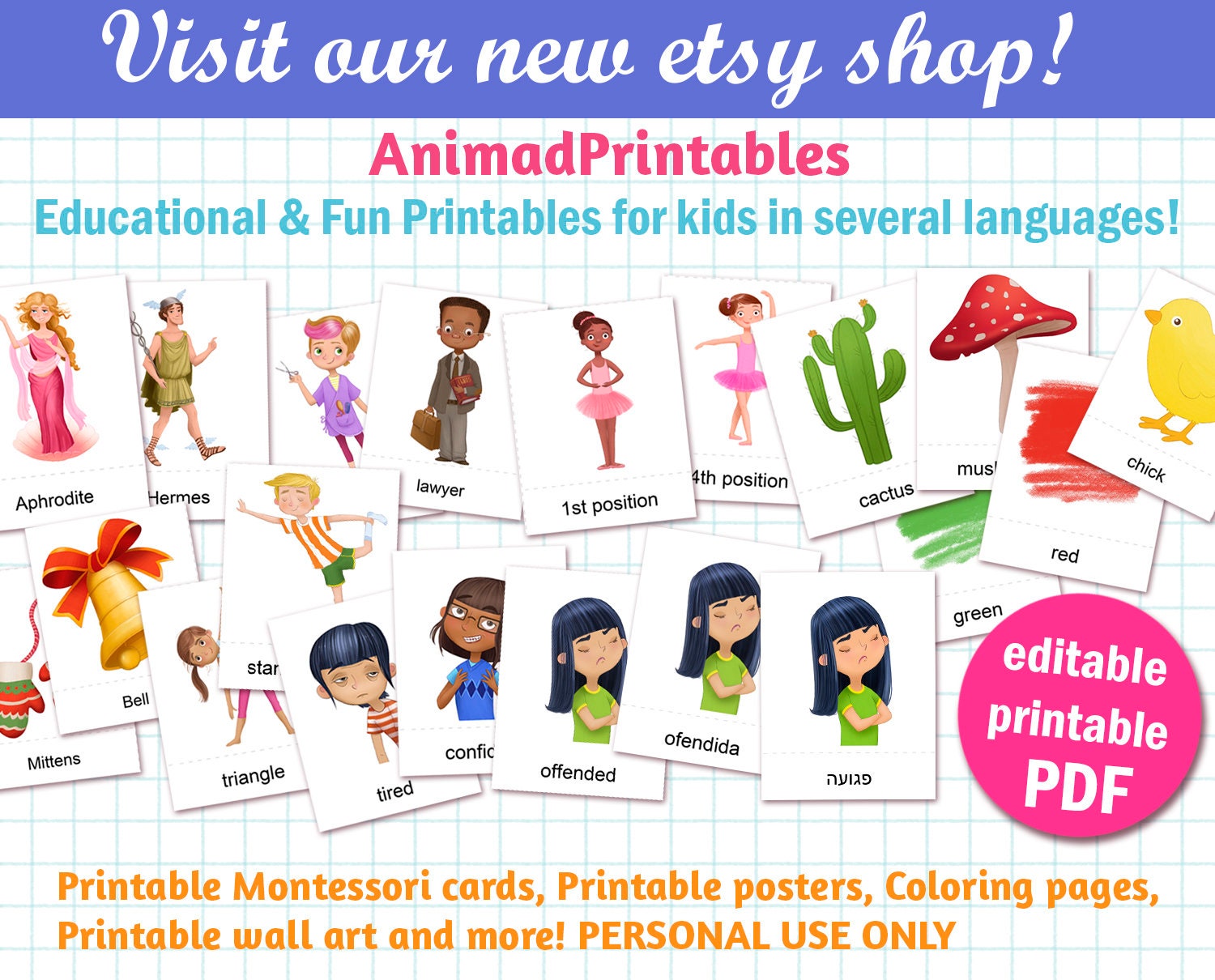 CARTOON ANIMALS Clip Art for Kids Funny Animals Clipart Cute | Etsy