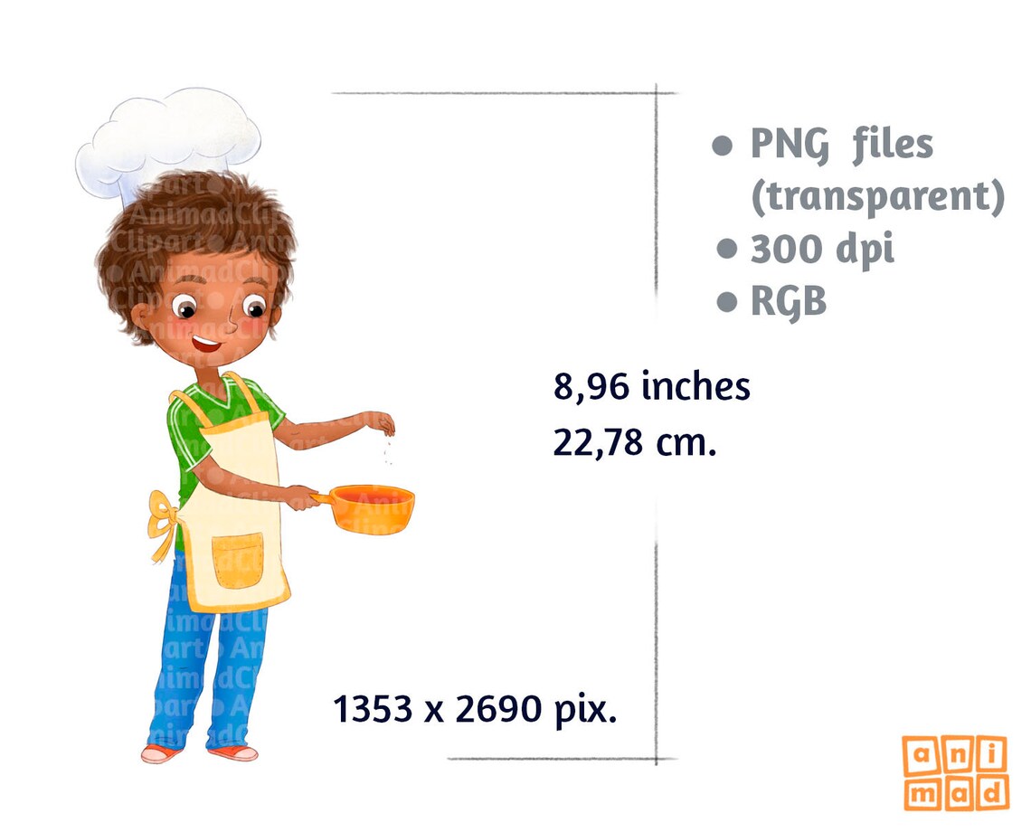 KIDS COOKING Clip Art, Diversity, Clipart for Kids, Boy Clipart, Girl ...