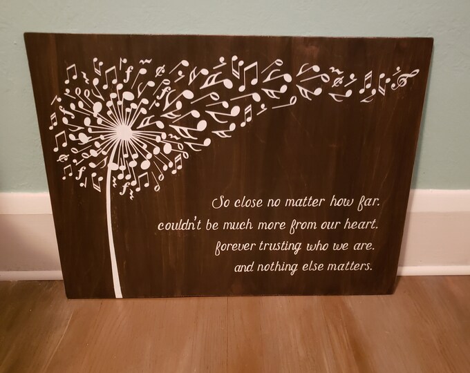 Customized, Farmhouse, Rustic, Distressed Music Dandelion Wooden Sign ...