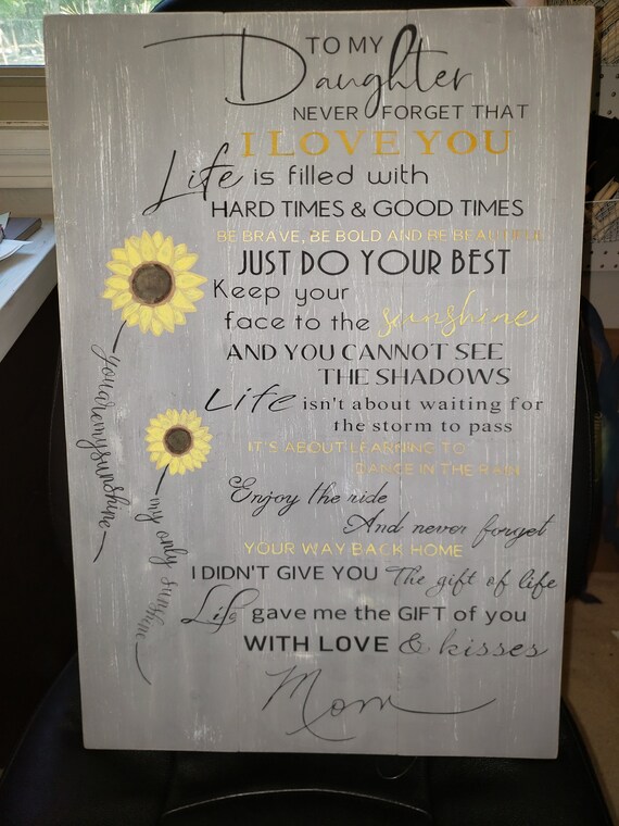 To My Daughter Sign | Etsy