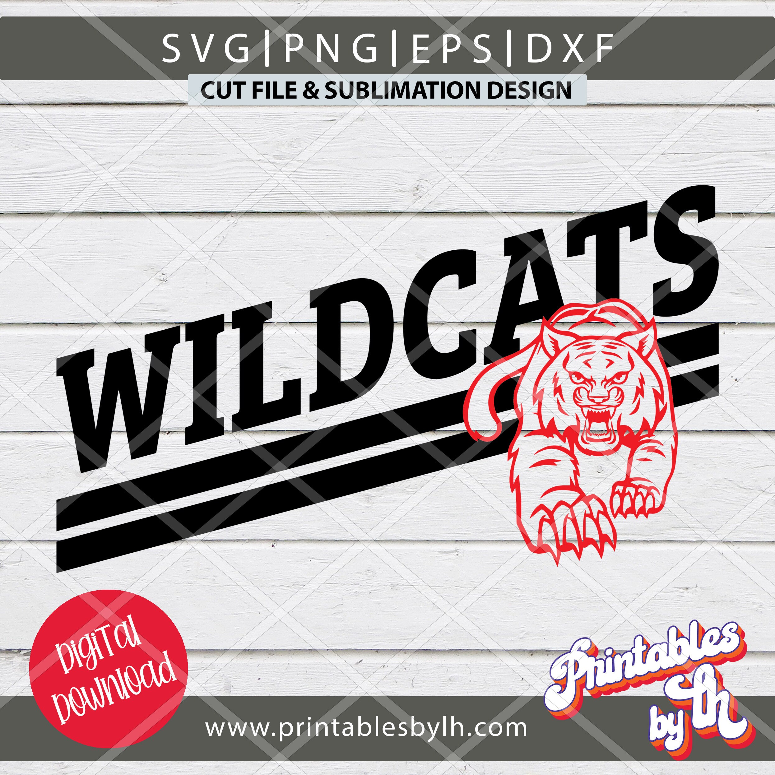 Paper, Party & Kids Wildcats Echo Svg School Spirit Retro Design Svg ...