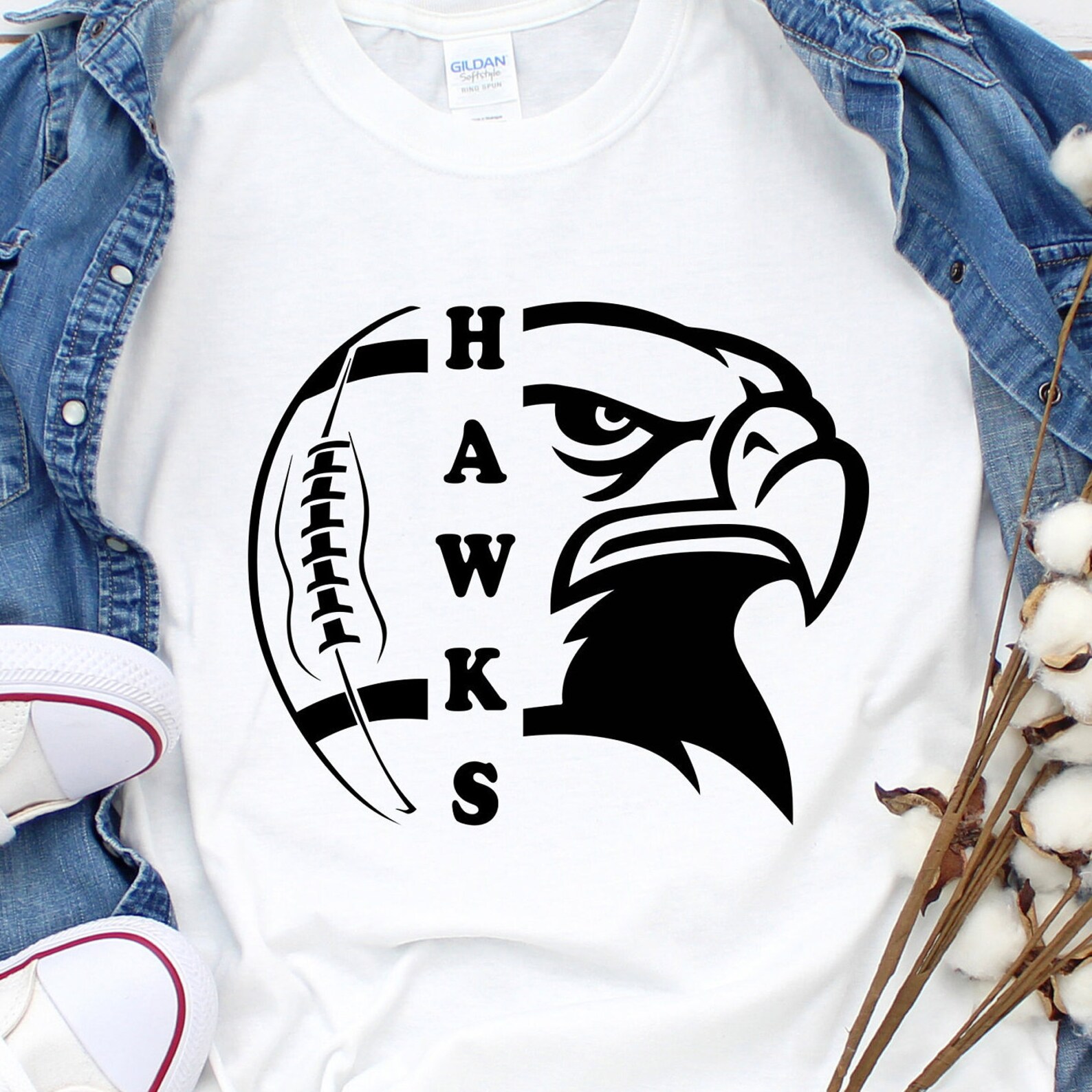 Hawks SVG Football SVG Hawks Football T-shirt Design | Etsy