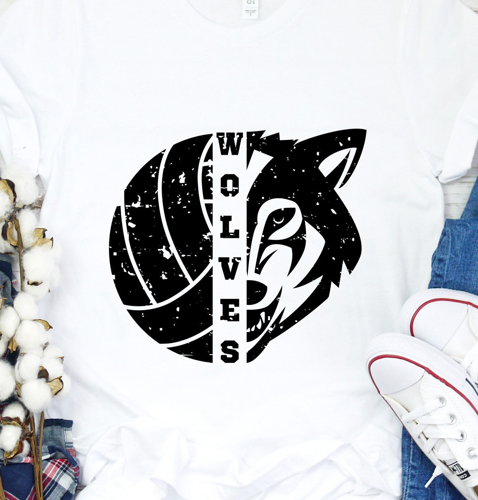 Wolves SVG Volleyball SVG Grunge Wolves Volleyball Design | Etsy