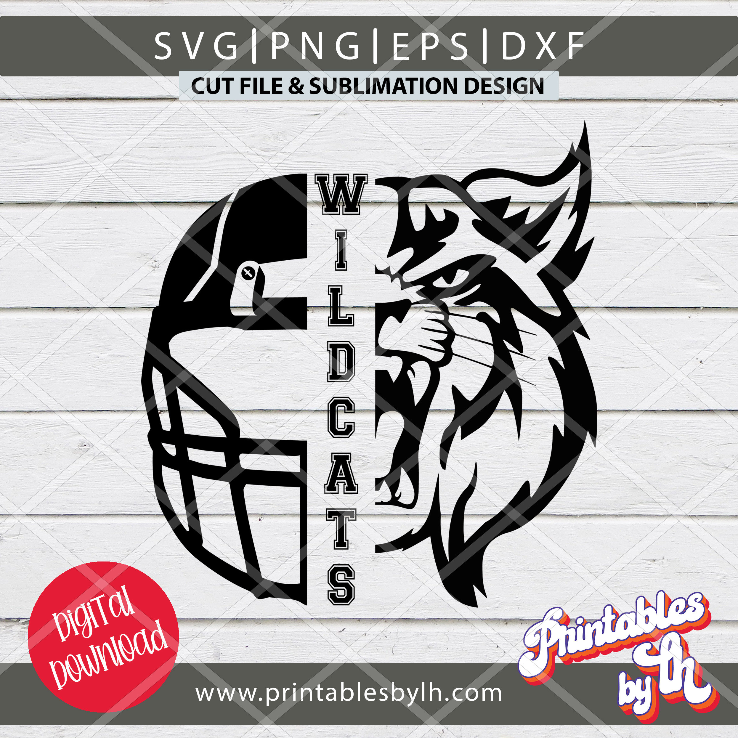 Clip Art Wildcats Football svg,Mascot Half Ball,Wildcats Football t ...