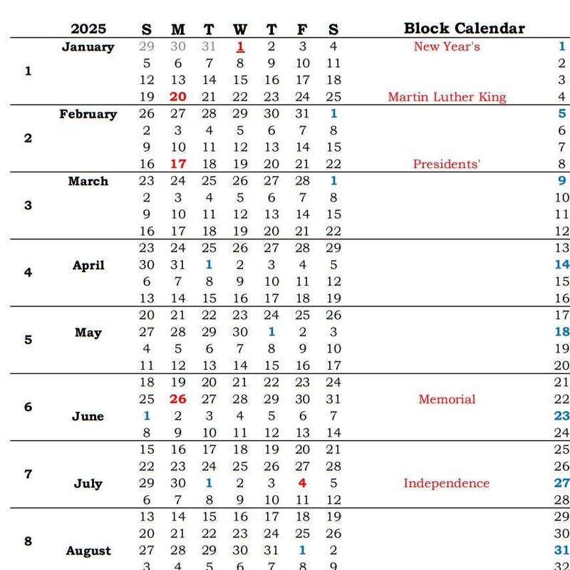 Block Calendar - Etsy