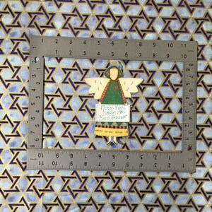 Star of David's Gold & Cobalt 22" Wide X 23" Long on Light Tonal Blue ...