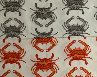 Blue Crabs on White Please READ Listing by the FAT QUARTER Rare Oop Htf ...