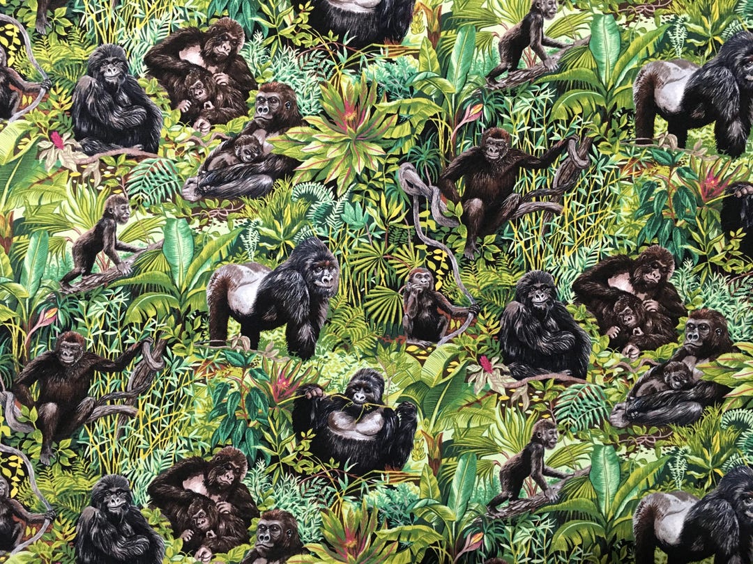 Gorillas 17 Inches Long X 43 Inches Wide OOP HTF Primates Gorilla Troop ...