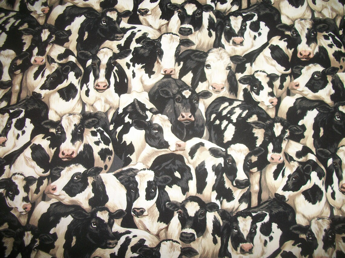 Cows Packed Black & White Cows Farm Oop Htf the Henley Studio - Etsy