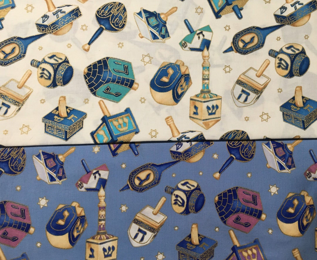 Dreidels by HALF YARD Hebrew Alphabet Nun Gimel Hei Shin Gold Star of ...