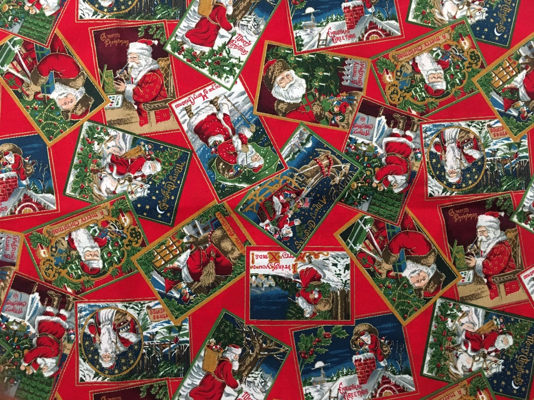 Santa Claus Postcards Portraits Sleigh Reindeer Presents Merry ...