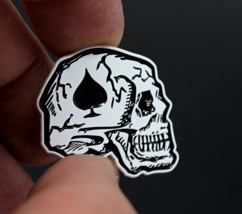 Biker Skull Motorcycle MC Spade Pin Lapel - Etsy