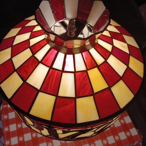 Pizza Hut Tiffany Vintage Style Stained Glass Table Lamp Retro 80s 90s ...