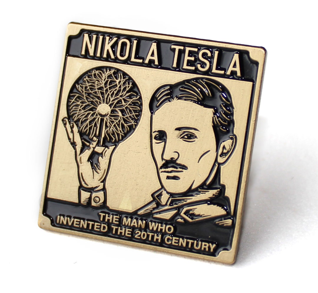 Nikola Tesla Electric Co Inventor New York Antique Solid Brass Pin - Etsy