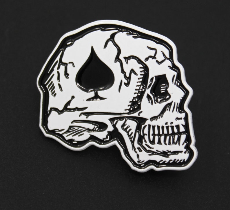 Biker Skull Motorcycle MC Spade Pin Lapel - Etsy