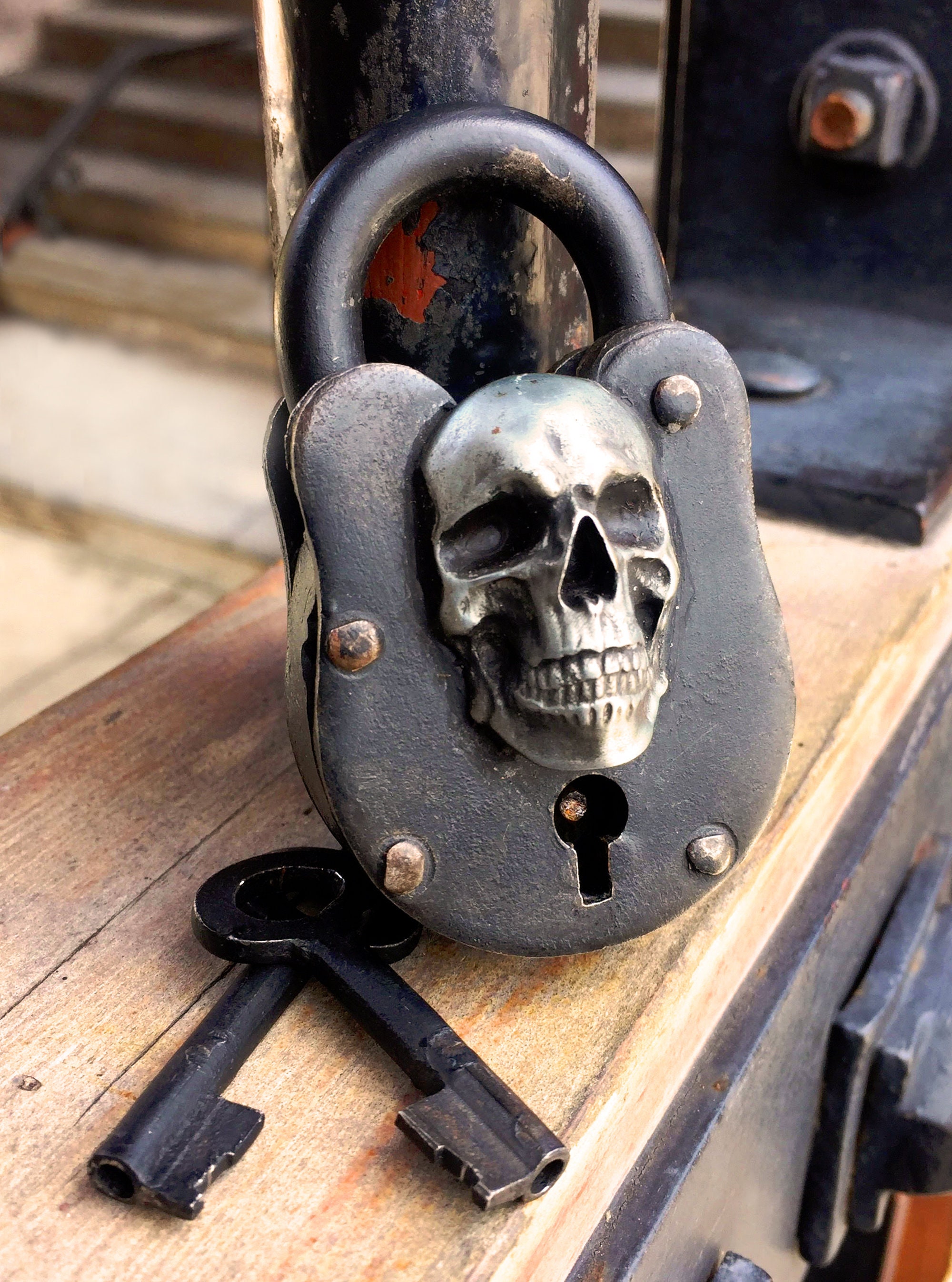 Skull Cast Iron Wicca Lock Pirate Antique Treasure Chest | Etsy