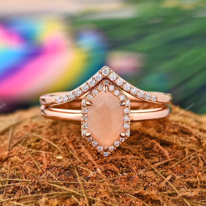 Sunstone Ring Set - Etsy