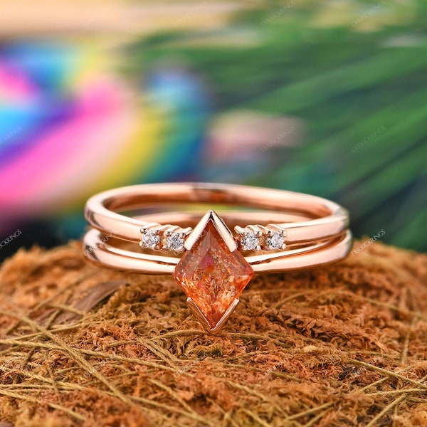 Sunstone Ring Set - Etsy